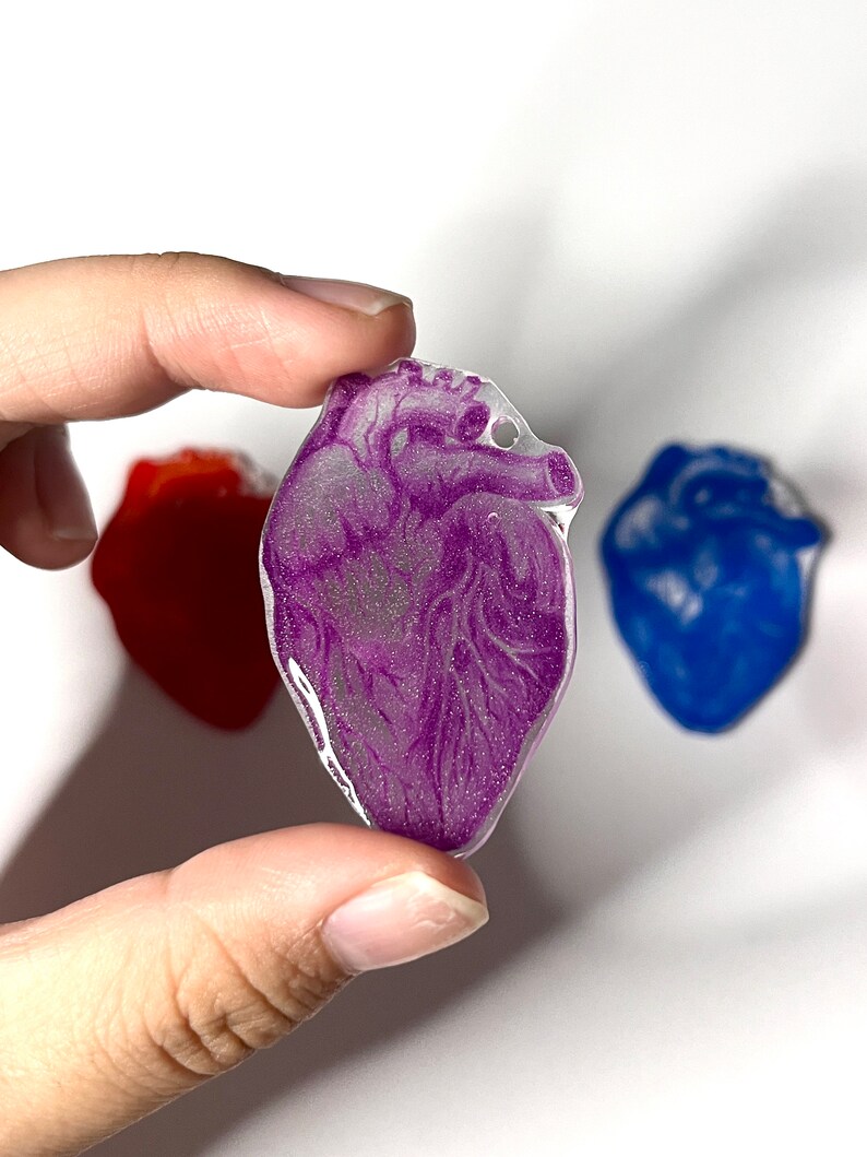 Anatomical Heart Guitar Pick | Shrinky Dink Keychain | Handmade Shrink ...