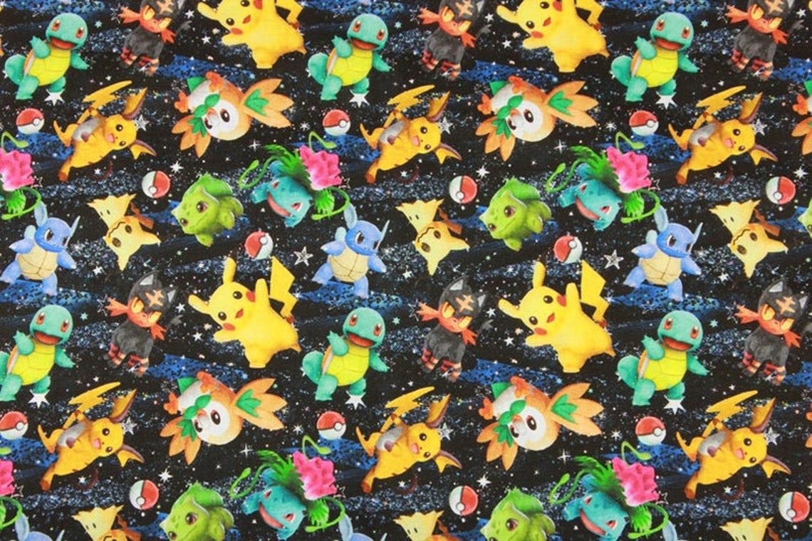 Pokemon Fabric Pocket Monster Fabric Pikachu Cartoon | Etsy