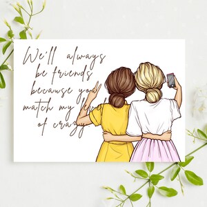 Printable Best Friend's Birthday Card Instant Download - Etsy