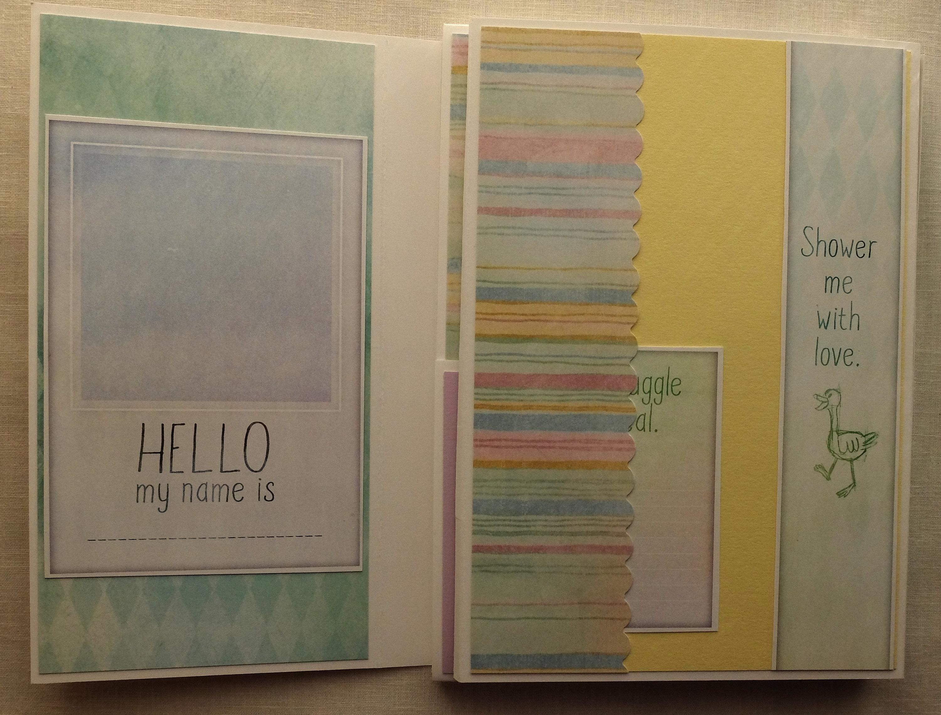 Mini Album, Multiple Panel Mini Album, Baby, Pre-made Scrapbook, Memory ...