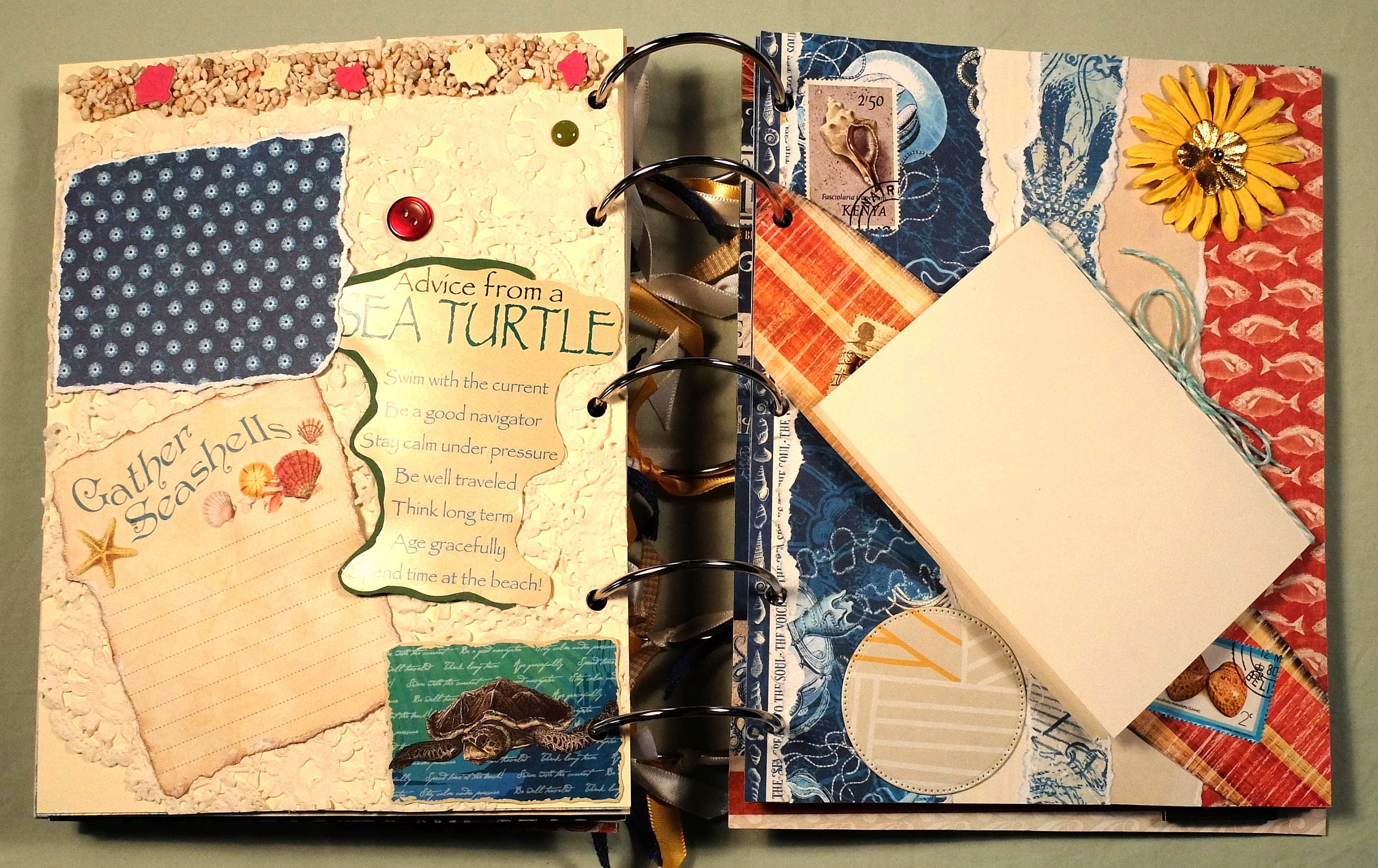 Junk Journal, Mini Album. Beach, Vacation, Keepsake Album, Scrapbook ...