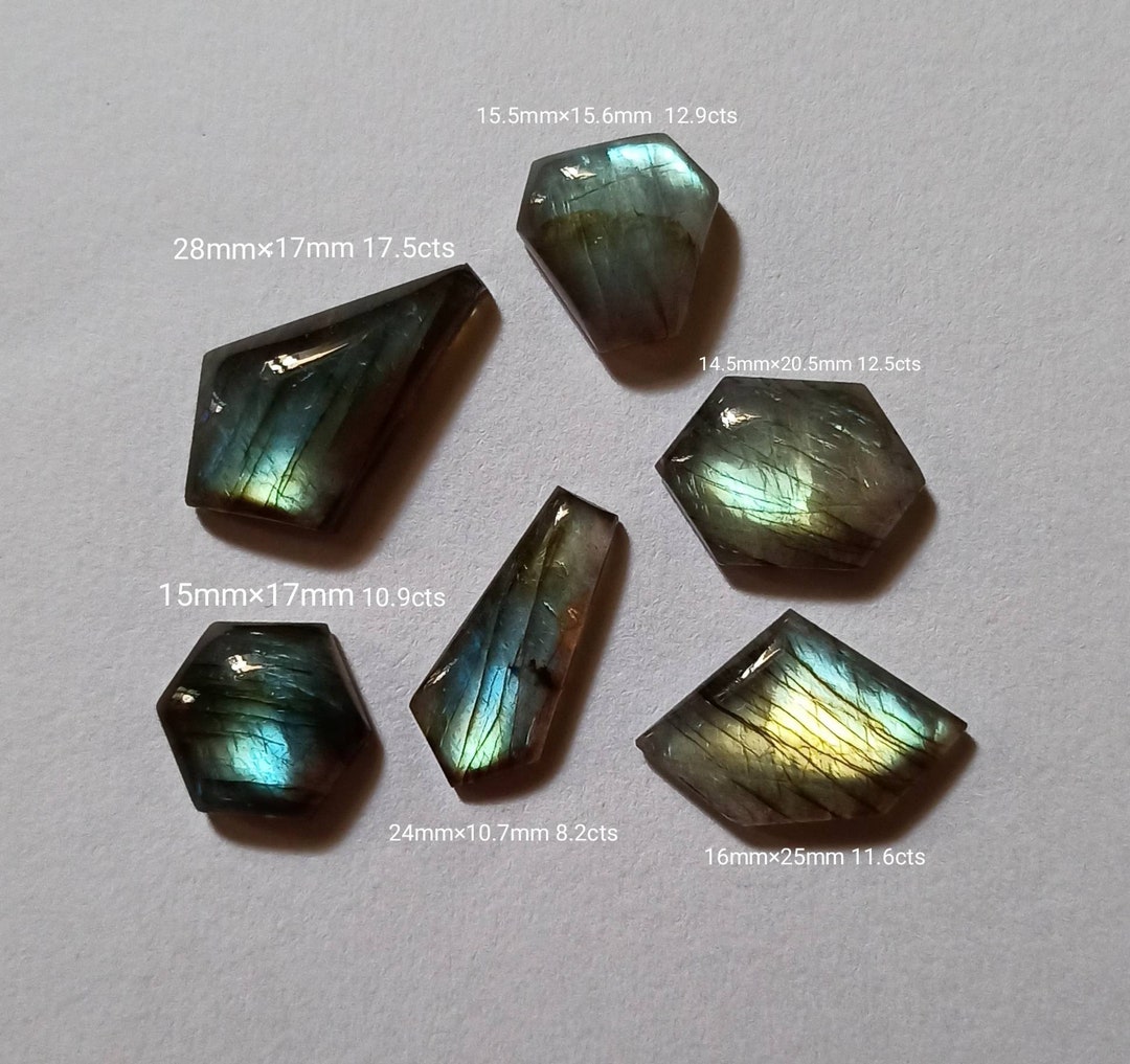 Natural Labradorite Cabochons: Pentagon, Hexagon, Fancy Shapes - Etsy