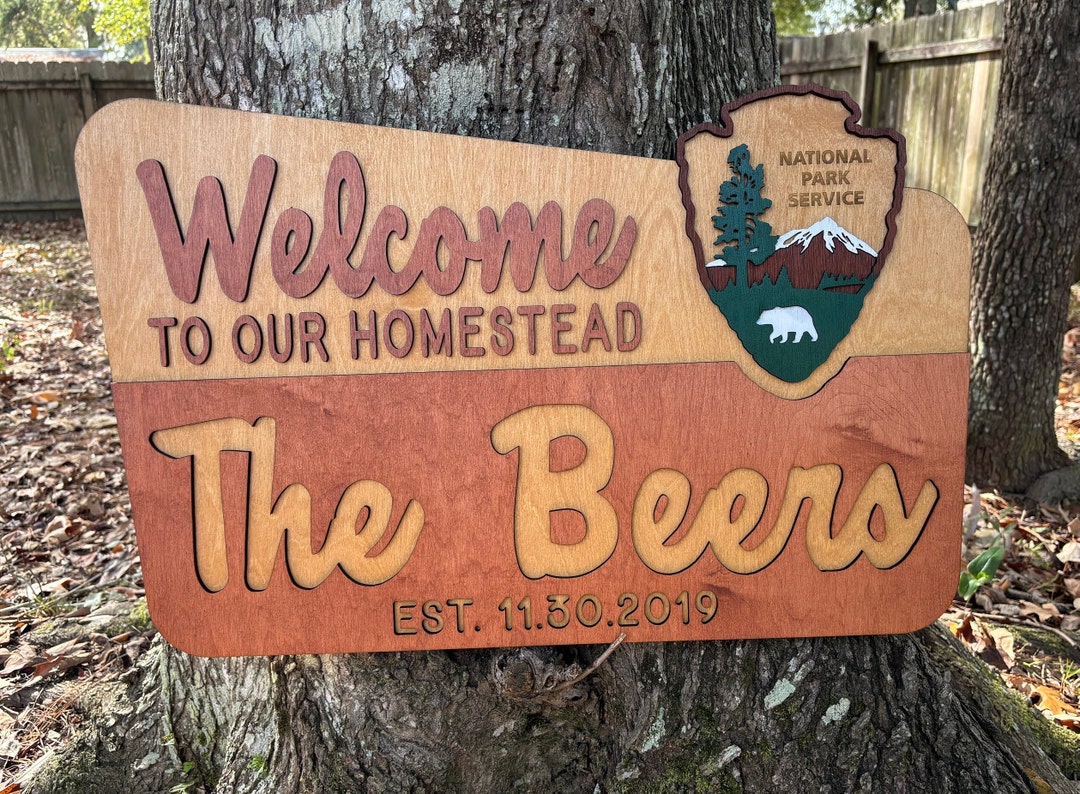 Homestead Farm Sign, National Park, Gift for Homesteaders, Custom Hiker ...