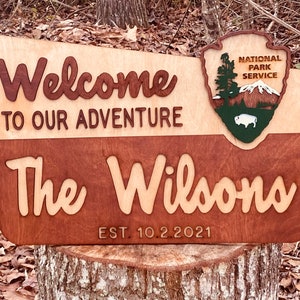Custom National Park Sign, Wedding Sign, Camp Wedding, Hiker Gift ...