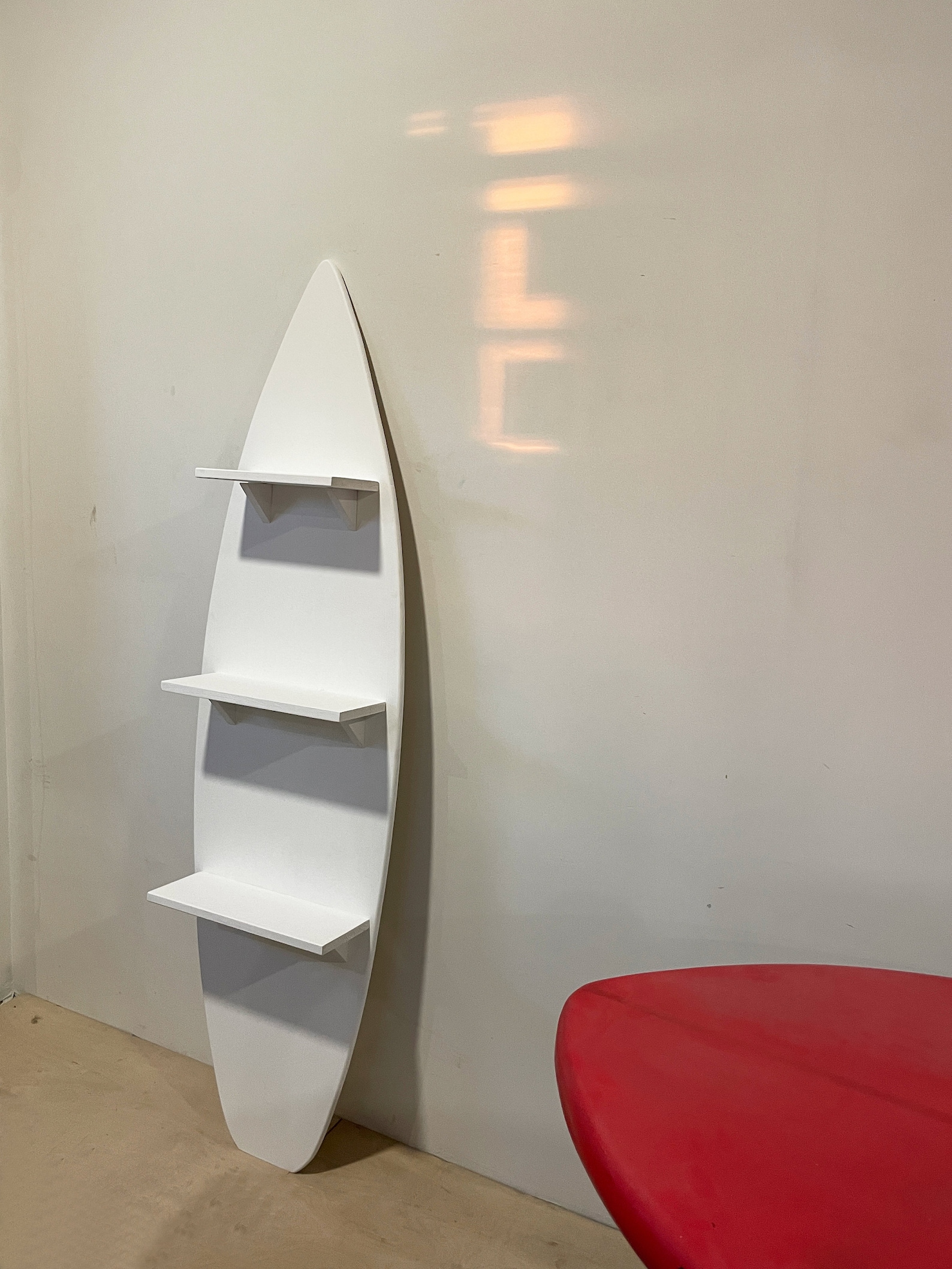 White Surfboard Shelf: FSC Pine Wood Floor Stand - Etsy