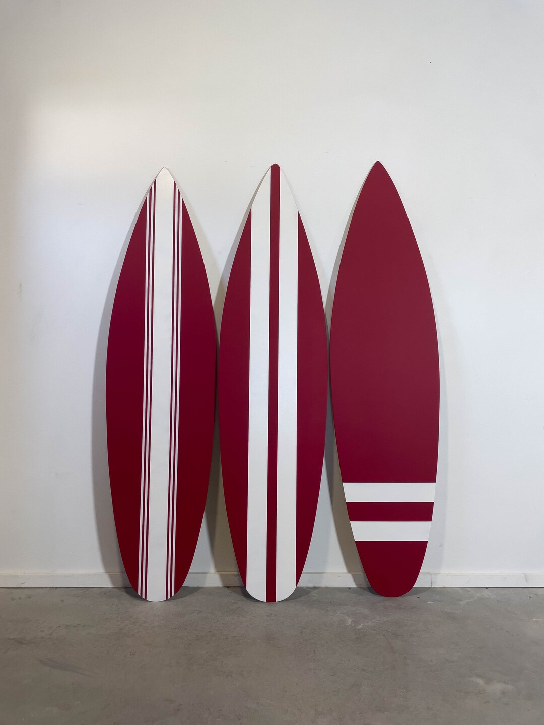 Wooden Surfboard Wall Artdecor 180 Cm Vintage Burgundy Red - Etsy