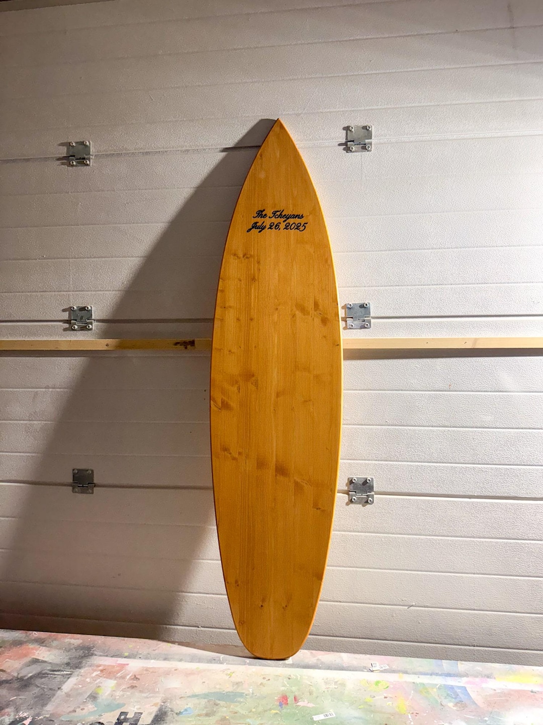 Vintage Wooden Surfboard Wall Decor - Handmade Beach-themed Accent for ...