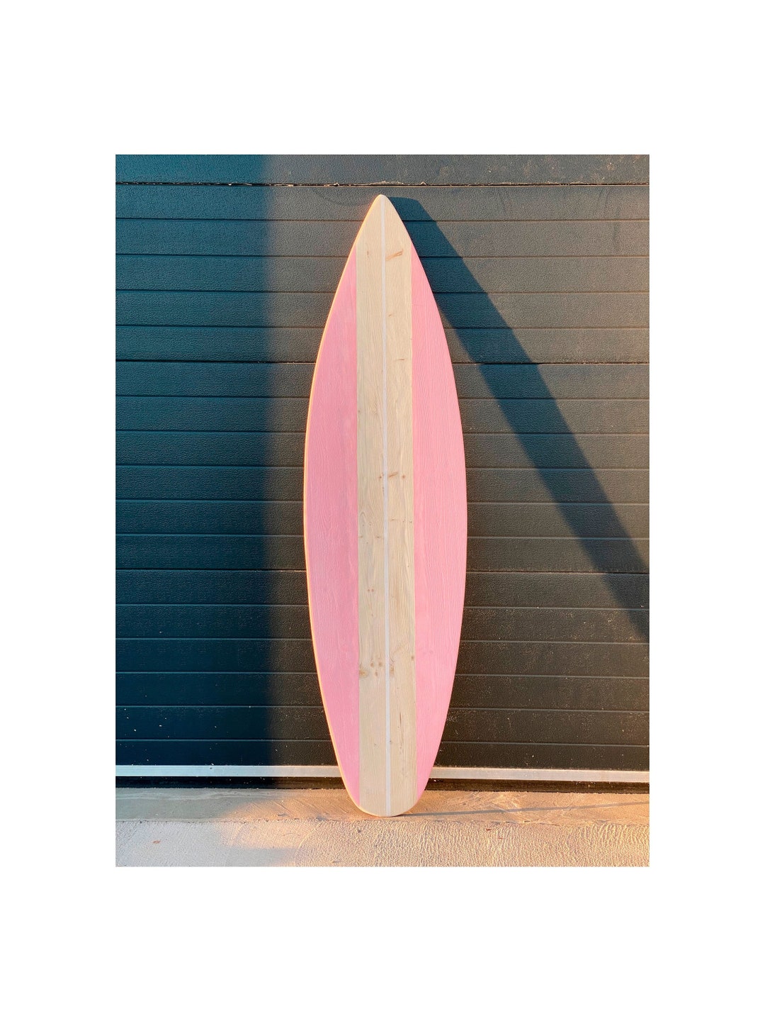 Handcrafted Wooden Surfboard in Baby Pink for Home Decor | Wall Art 180 ...