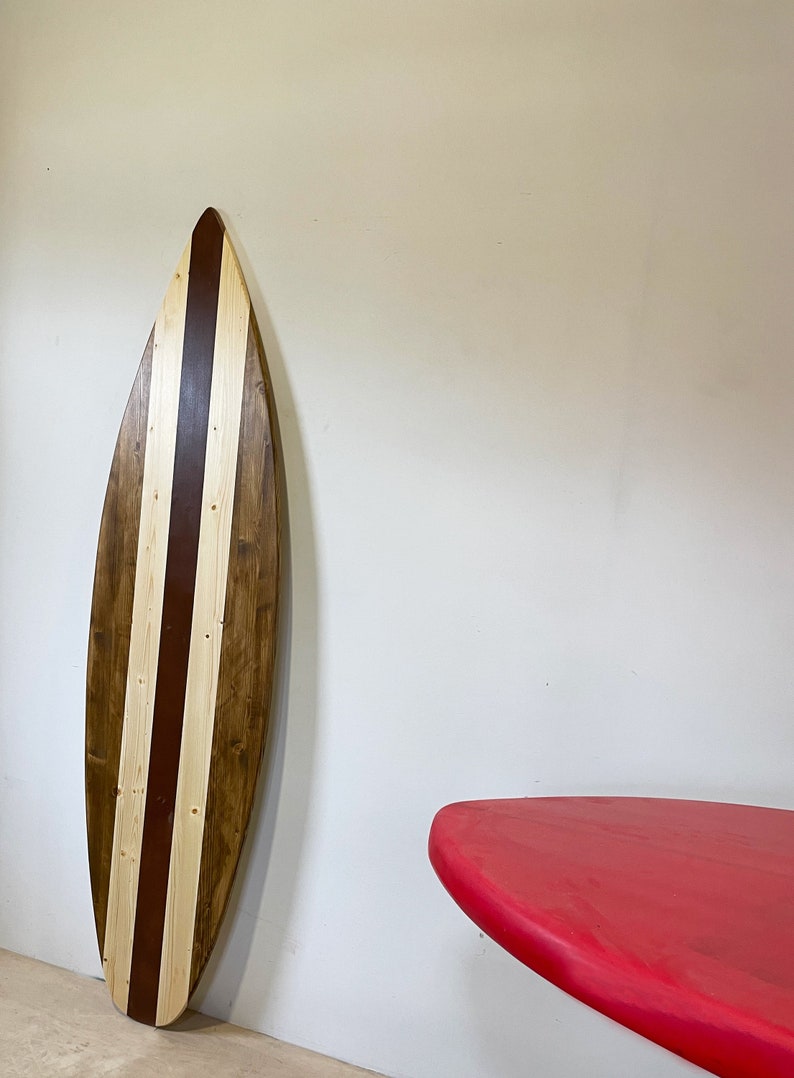 Handmade Wooden Decorative Surfboard Wall Art: FSC Pine, Beach House ...