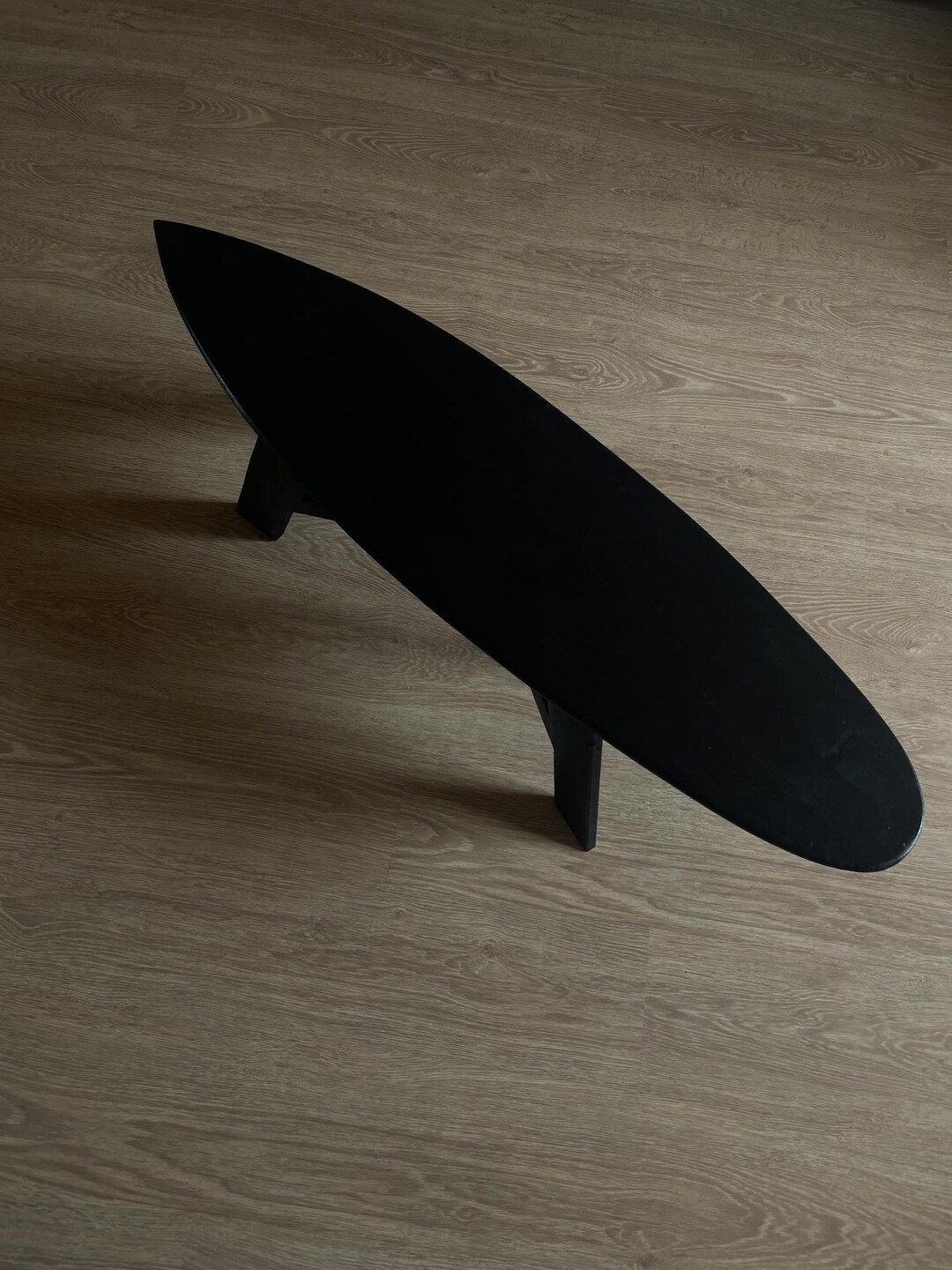 Modern Black Surfboard Coffee Table - Sleek Small Living Room Table ...