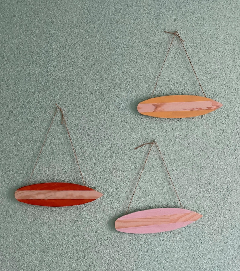 Wooden Mini Surfboard Wall Hanging Decor | Etsy
