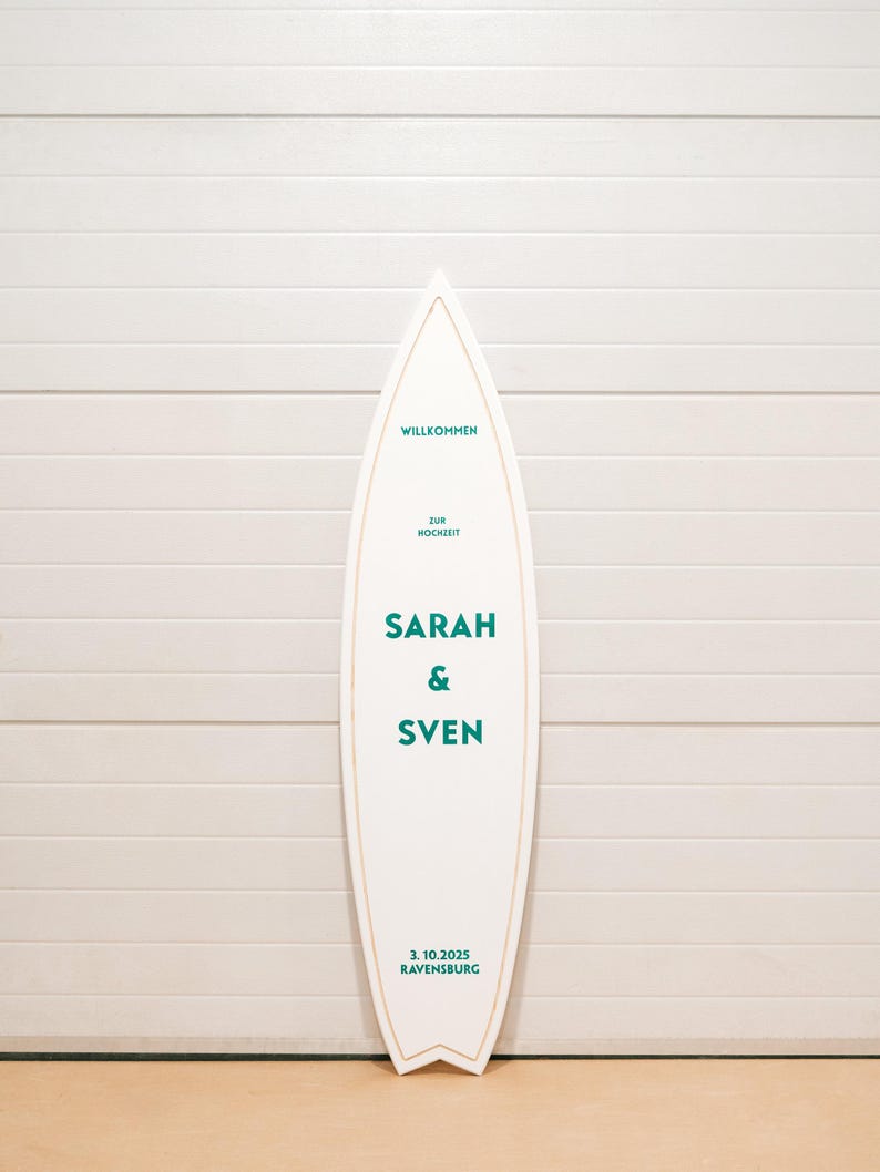 Personalised Wooden Decorative Surfboard Wedding Guest Book - Beach ...