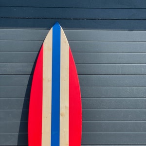 Wooden Vintage Surfboard Decor Red Navy Blue 180 Cm 5.9 - Etsy