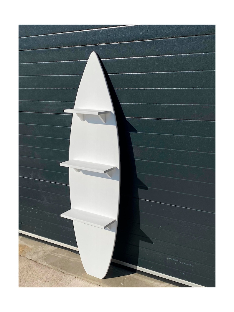 White Surfboard Shelf: FSC Pine Wood Floor Stand - Etsy