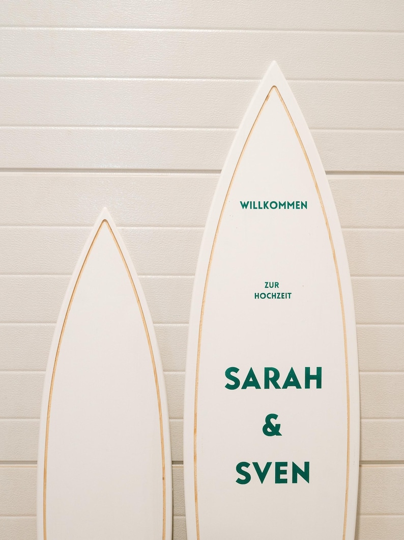 Personalised Wooden Decorative Surfboard Wedding Guest Book - Beach ...