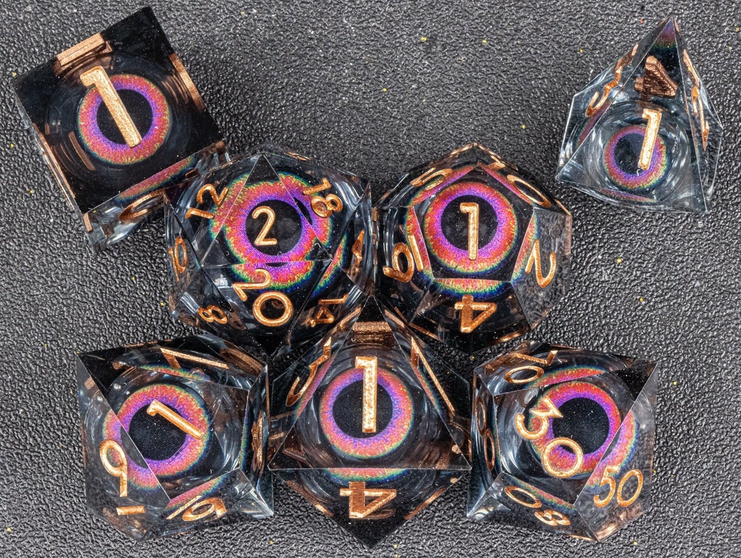 Floating Eyes Dice, Dnd Dice Set, Liquid Core Dice for RPG, Beholder's ...