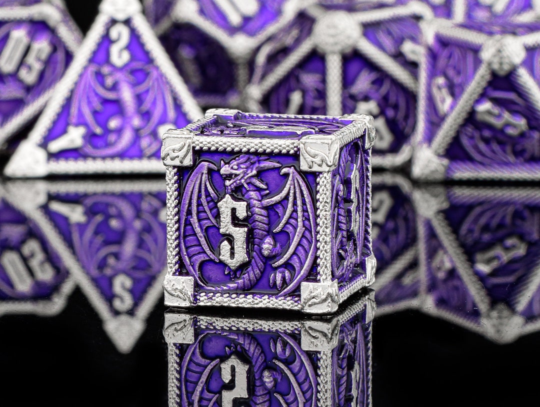 Purple Dragon Dice for RPG, Full Set Dnd Dice, Dungeons and Dragons ...