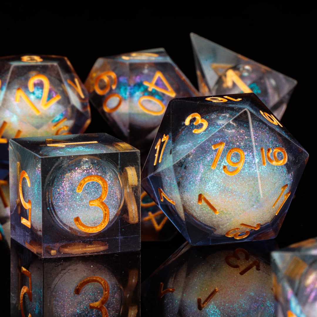Galaxy Dice, Liquid Dice Dnd Dice Set, Liquid Core Dice, Polyhedral ...