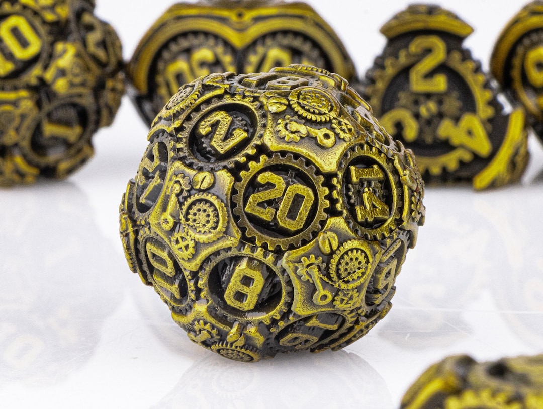 Steampunk Style Dice for Dnd Vintage Gear Dice for Role - Etsy
