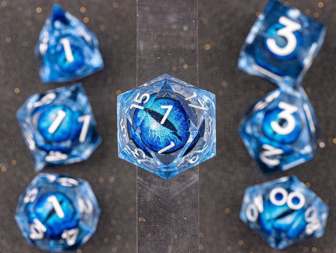 Frost Eye Beholder Dice for Role Playing Games, Liquid Core Dnd Dice ...