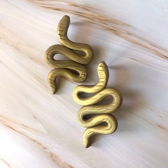 Snake Statement Earrings Polymer Clay Earrings Boho Dangle | Etsy