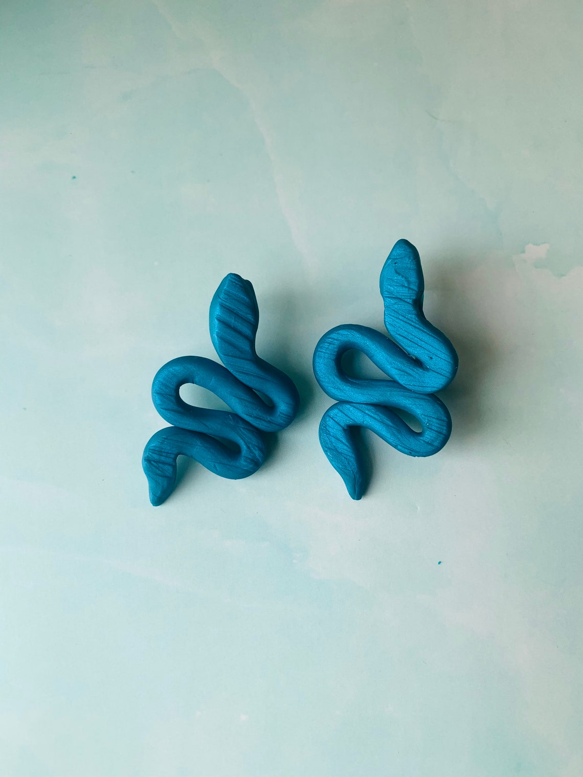 Snake Statement Earrings Polymer Clay Earrings Boho Dangle | Etsy