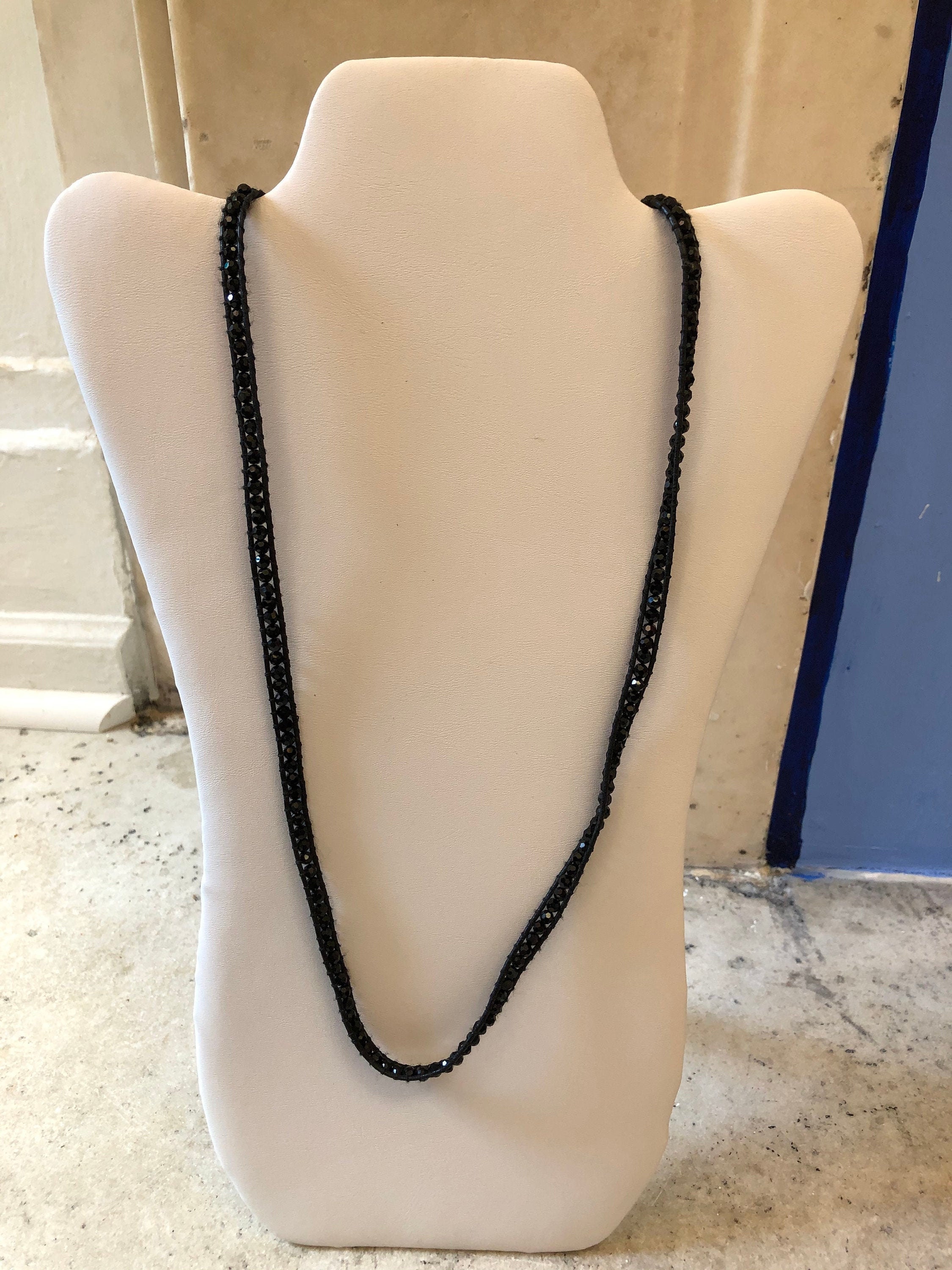 Black, Braided Necklace - Etsy
