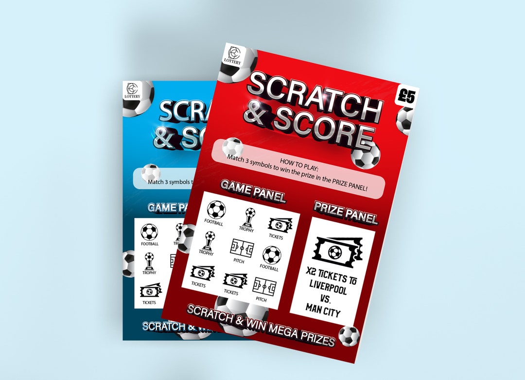 Football Scratchcard, Scratch to Reveal Match Tickets, Surprise Stadium ...
