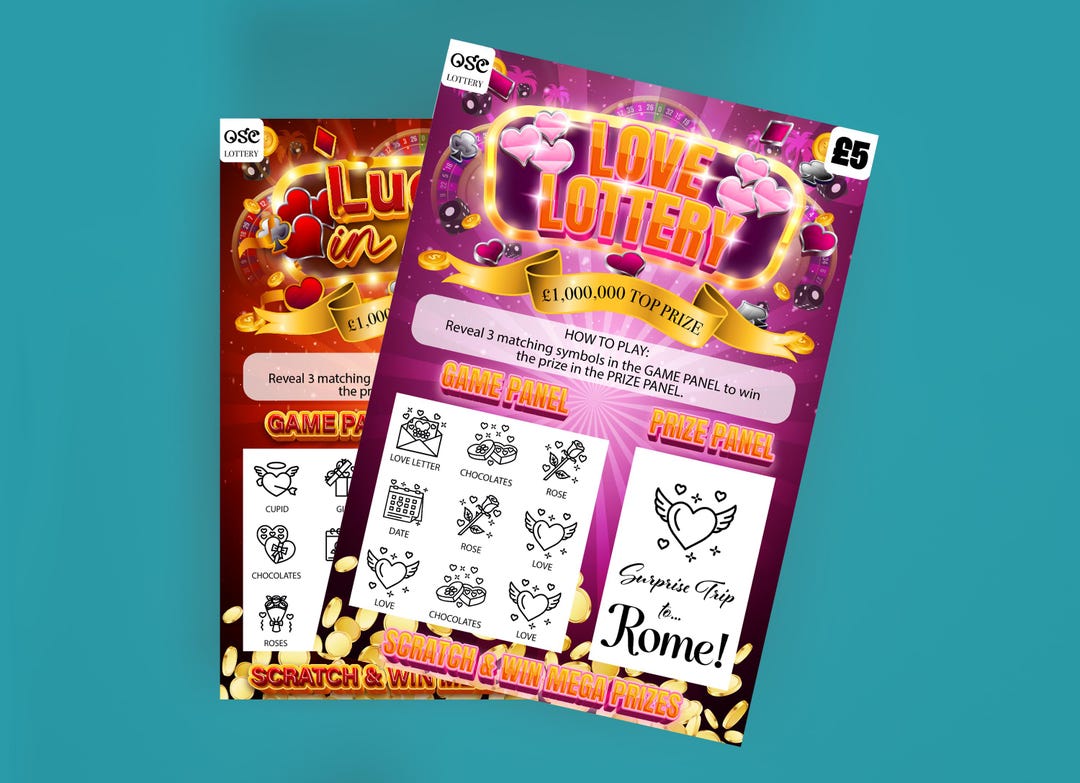 Love Lottery Anniversary Custom Scratchcard, Valentine’s Reveal Present ...