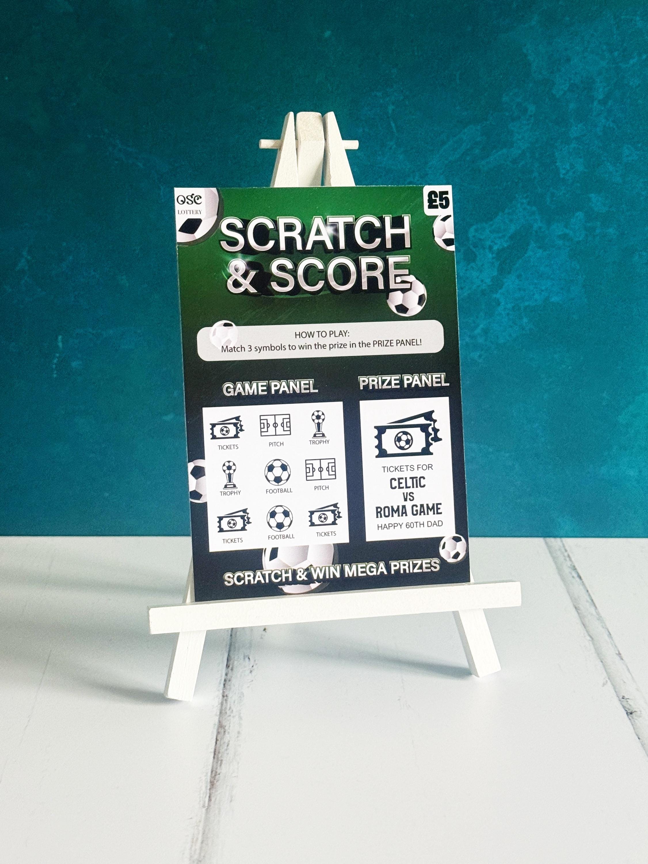 Football Scratchcard, Scratch to Reveal Match Tickets, Surprise Stadium ...