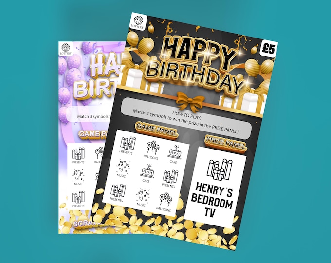 Birthday Scratchcard, Scratch to Reveal Gift, Personalised Surprise ...