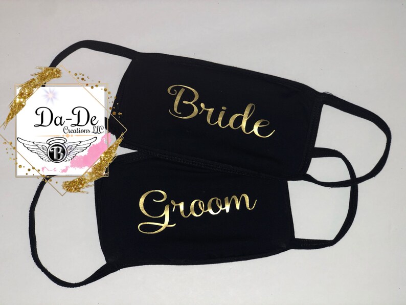 Bride & Groom Face Mask - Etsy