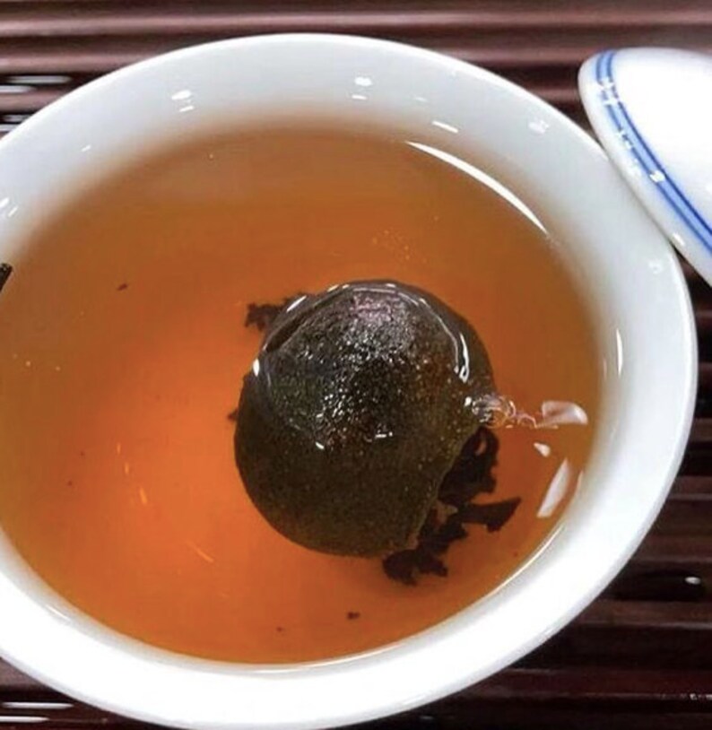 Green Dried Tangerine Shell Stuffed With Ripened Puerh Tea | Etsy