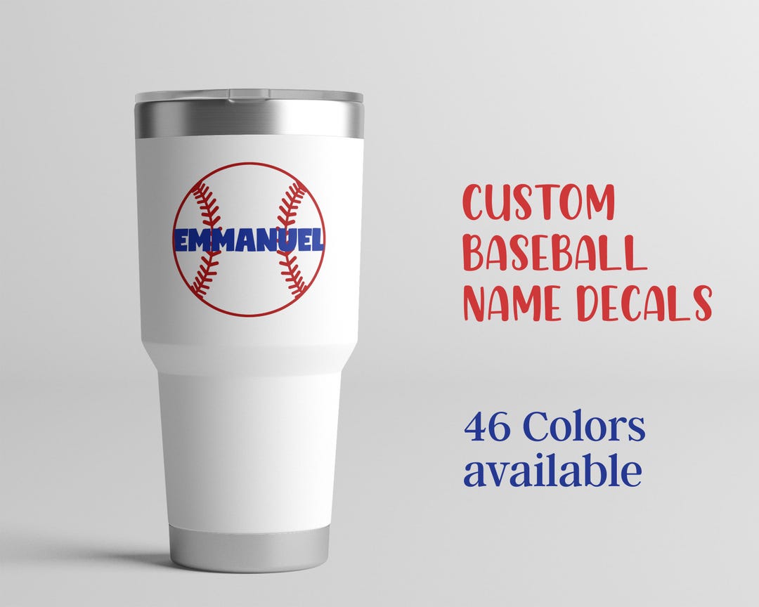 Personalized Baseball Decal - Permanent Adhesive Vinyl Custom Decals ...