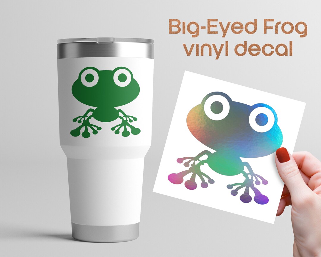Big-eyed Frog Vinyl Decal Permanent Adhesive Sticker for Tumblers, Cars ...