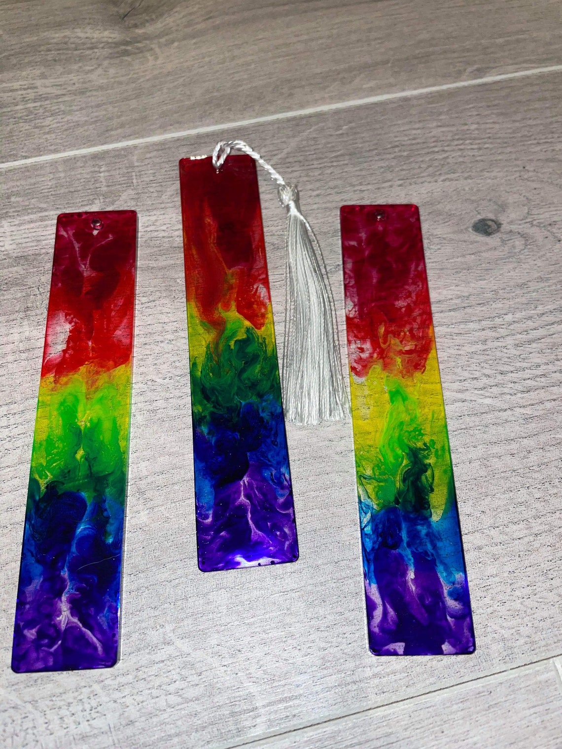 Personalised Book Mark Rainbow Resin Bookmark Made to Order. | Etsy