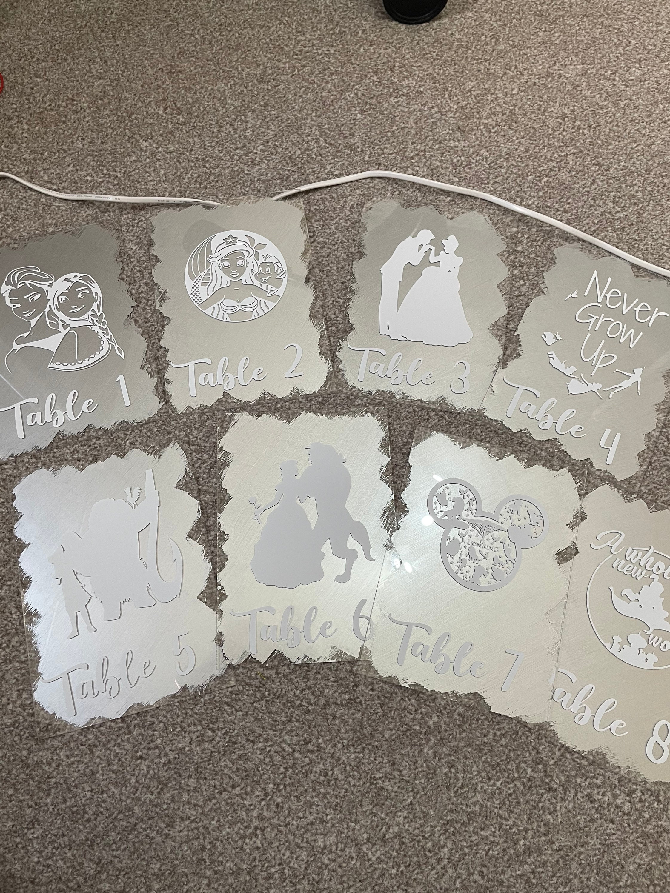 Disney Table Number Vinyls. Wedding Table Numbers Themed - Etsy UK