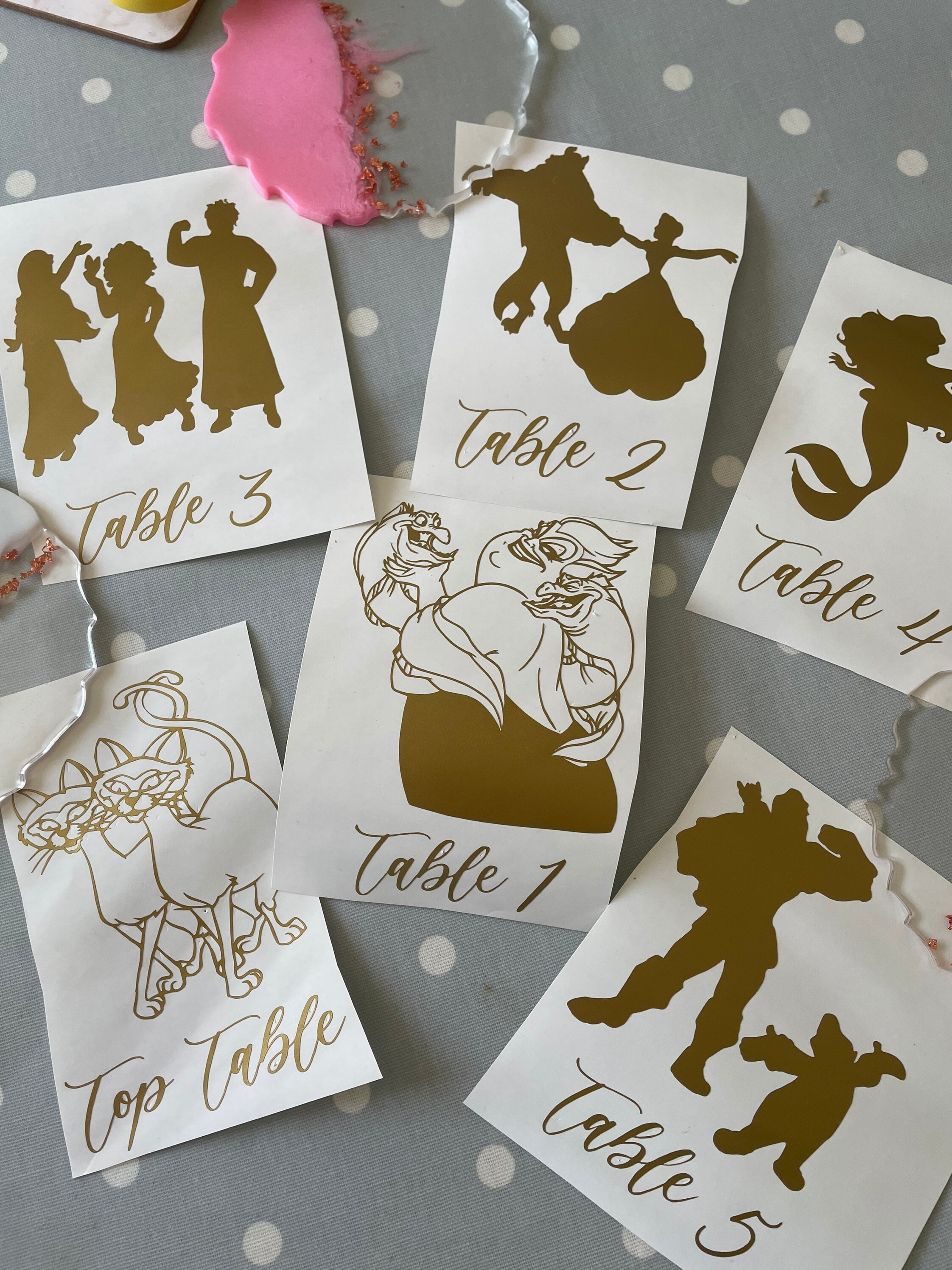 Disney Table Number Vinyls. Wedding Table Numbers Themed - Etsy UK