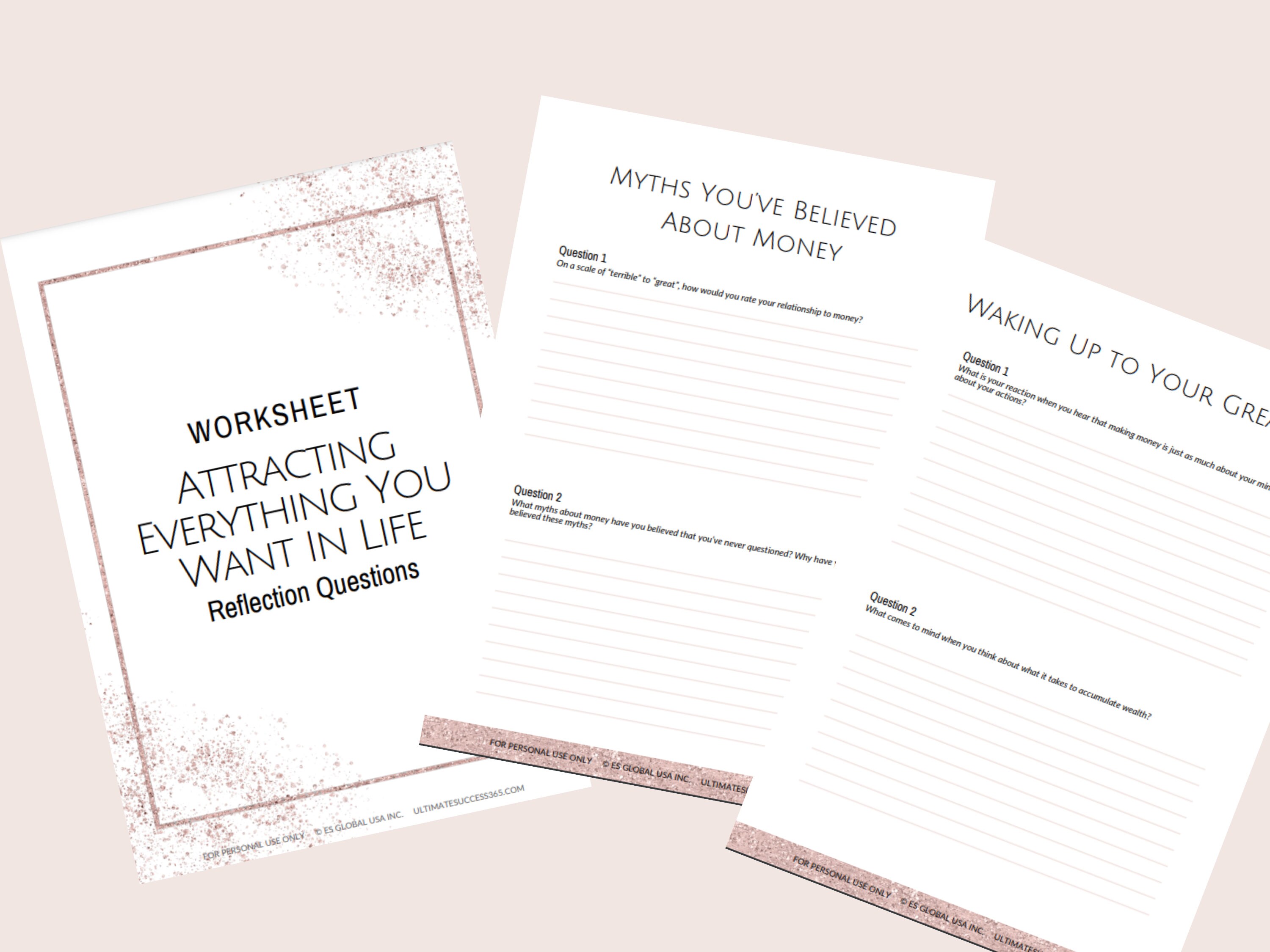 The Millionaire Mindset - Worksheet - Etsy