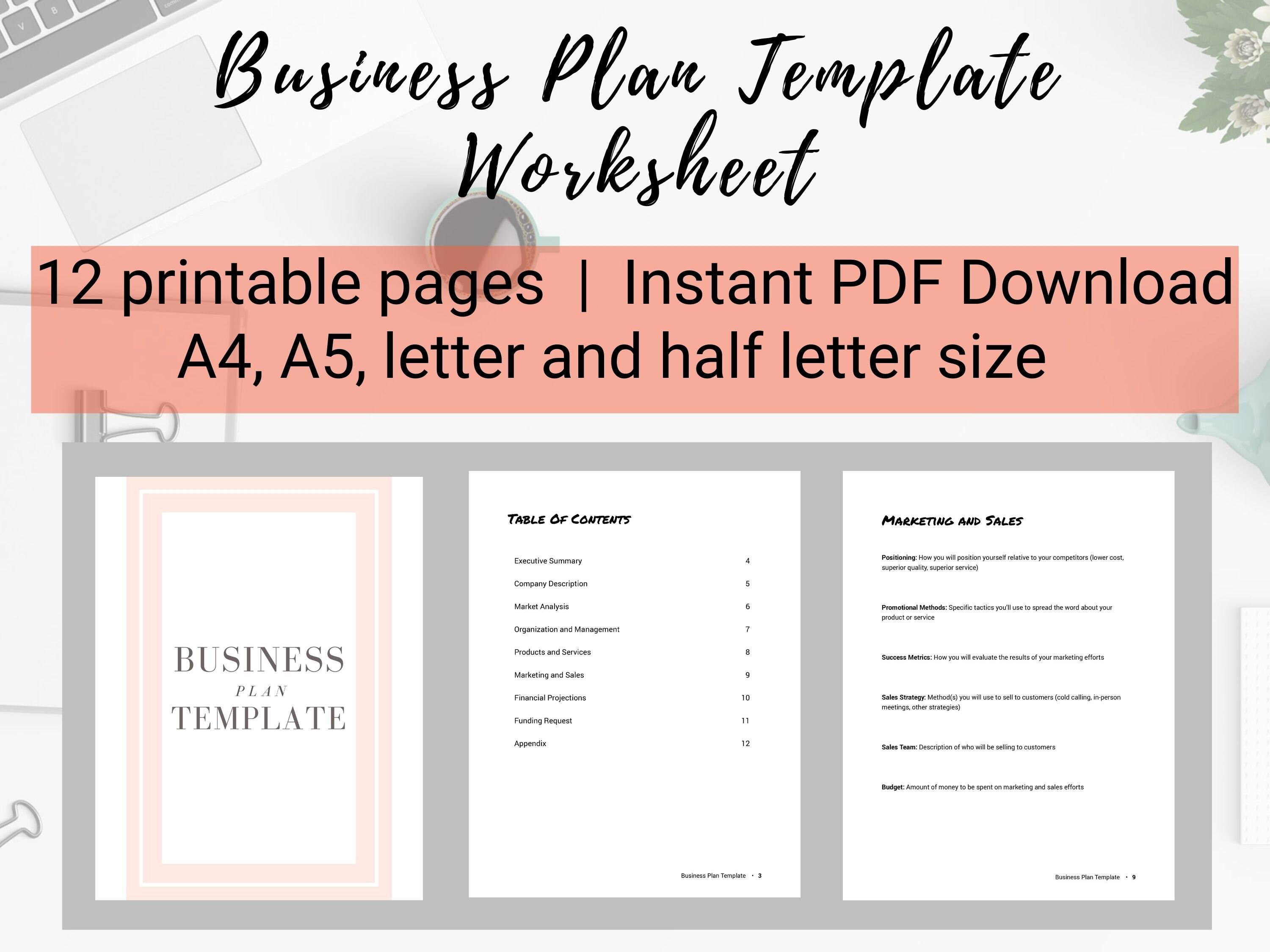 Business Plan Worksheet How To Start A Business Template Etsy business-plan-worksheet-how-to-start-a-business-template-etsy
