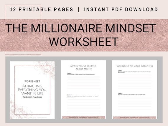 The Millionaire Mindset Worksheet - Etsy