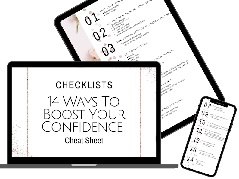 Check List- How to Boost Your Confidence Cheat Sheet - Etsy
