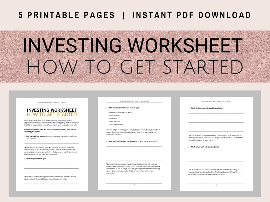 ACTION Guides-investing Worksheet How to Get Started - Etsy UK