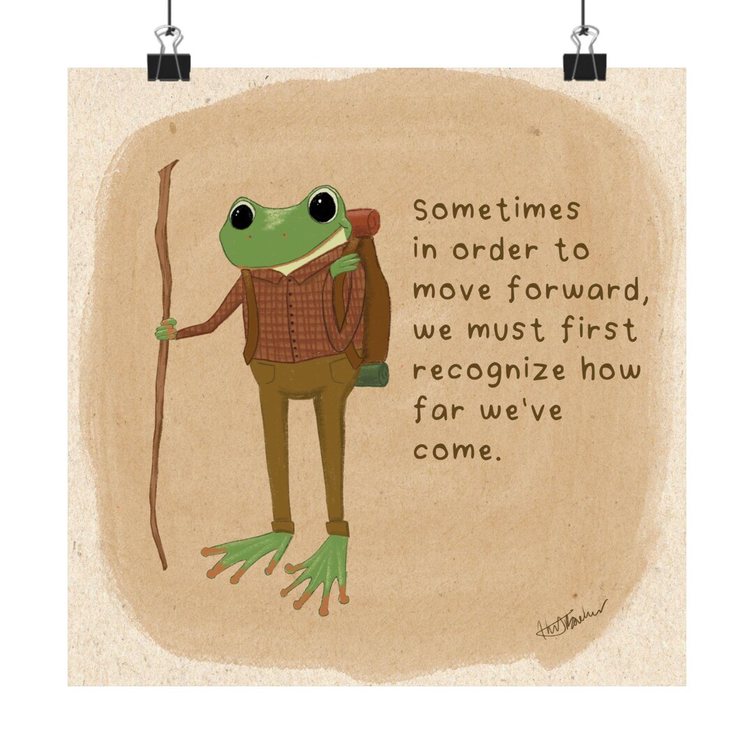 Inspirational Frog Poster, Encouraging Wall Art, Cute Frog Decor ...