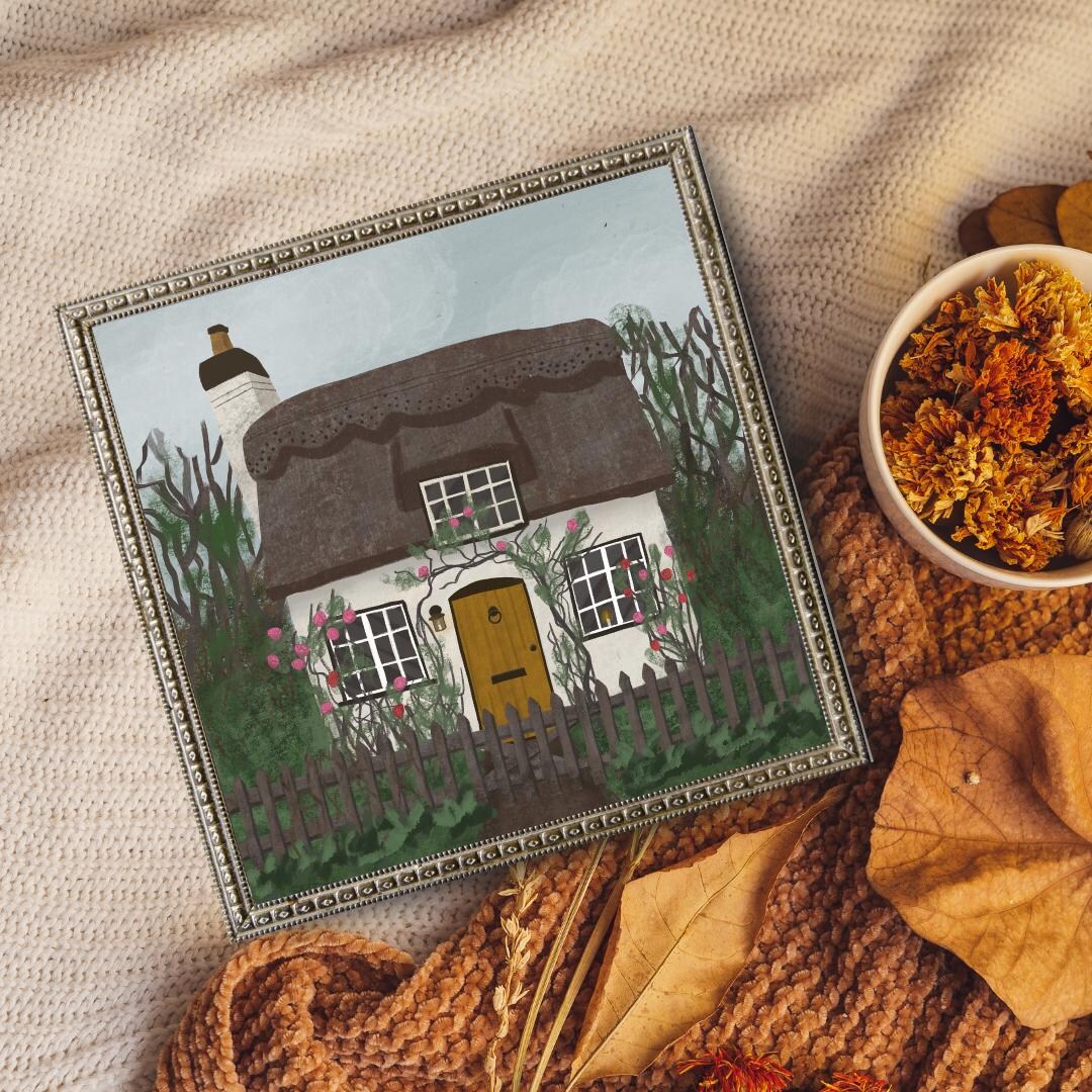 Cottage Core Rose Cottage Wall Art Print - Digital Download, Print and ...