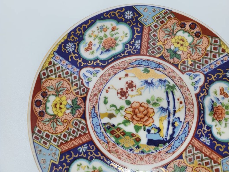 Vintage Japanese Porcelain Imari Plate With Floral Design, Rose Canton ...