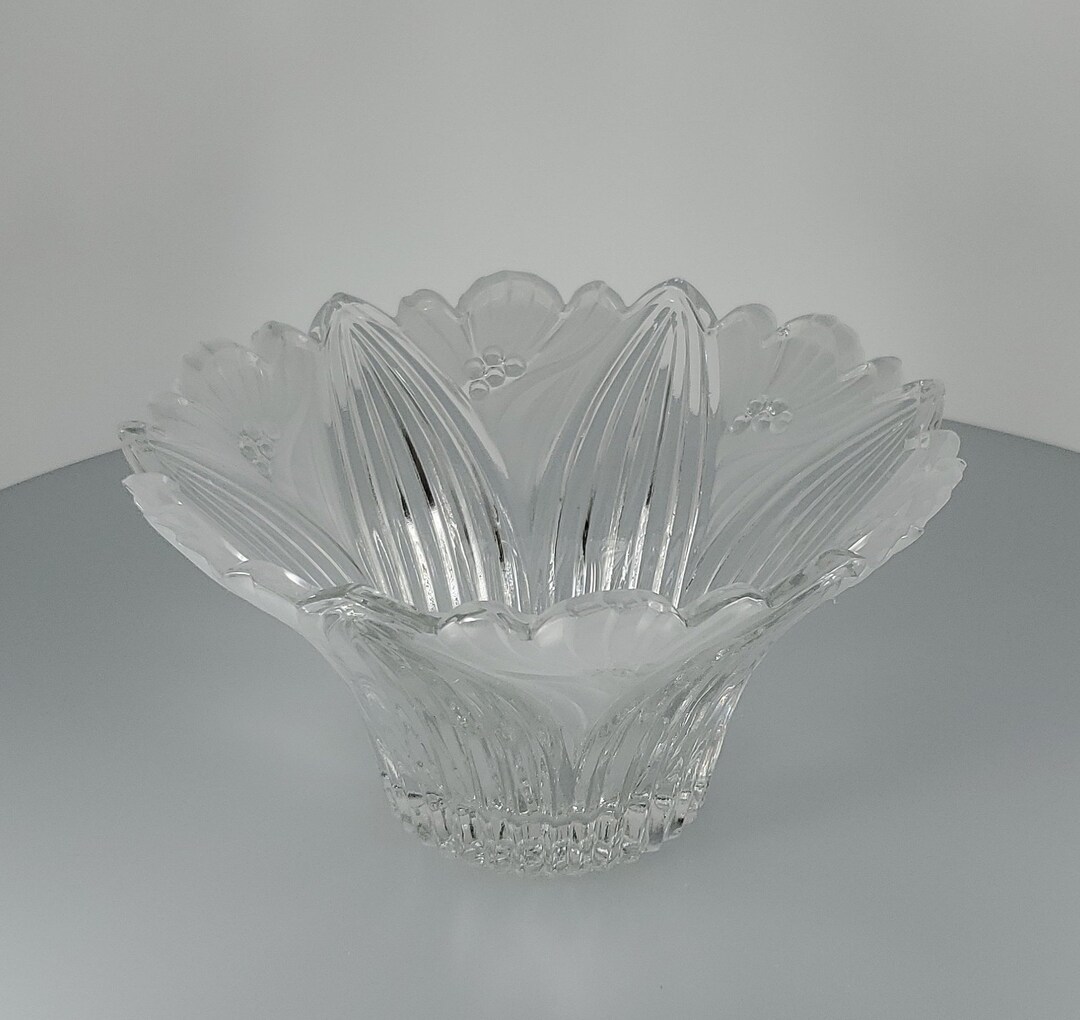 Vintage Glass Candy Dish/bowl With Floral Design - Etsy