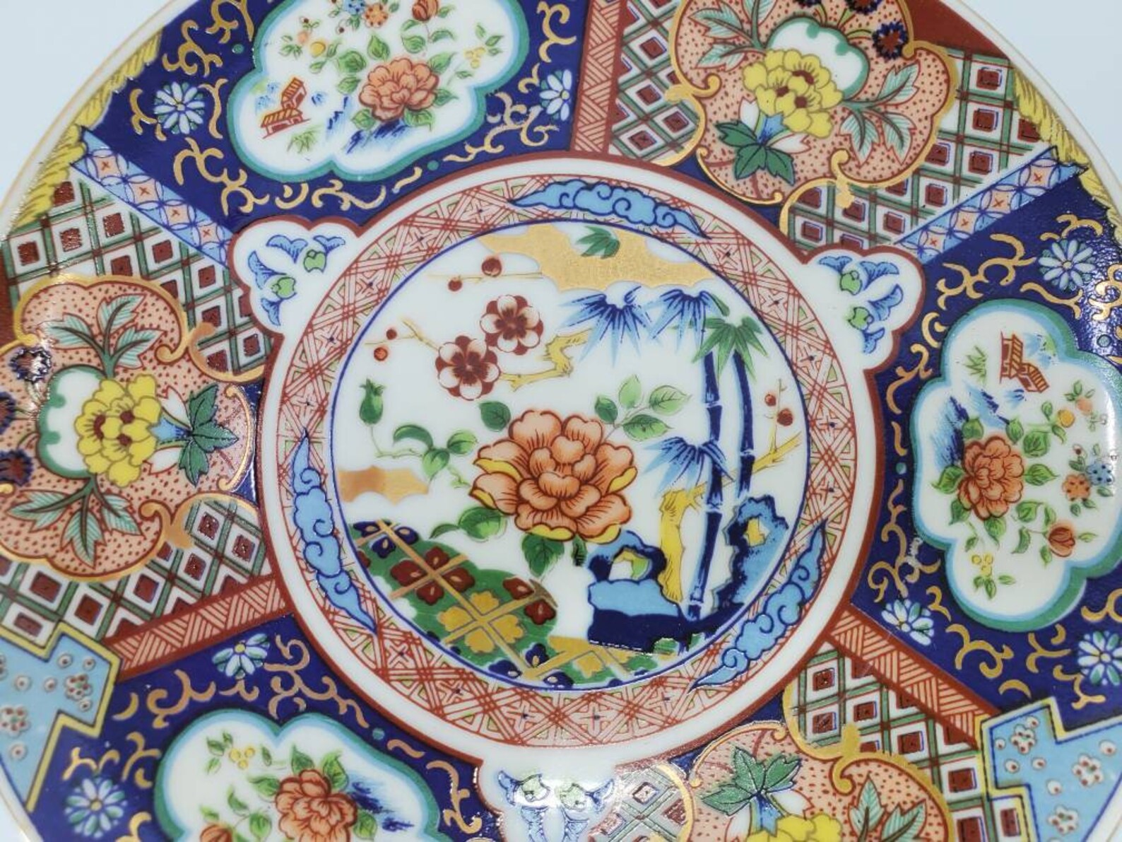 Vintage Japanese Porcelain Imari Plate With Floral Design, Rose Canton ...