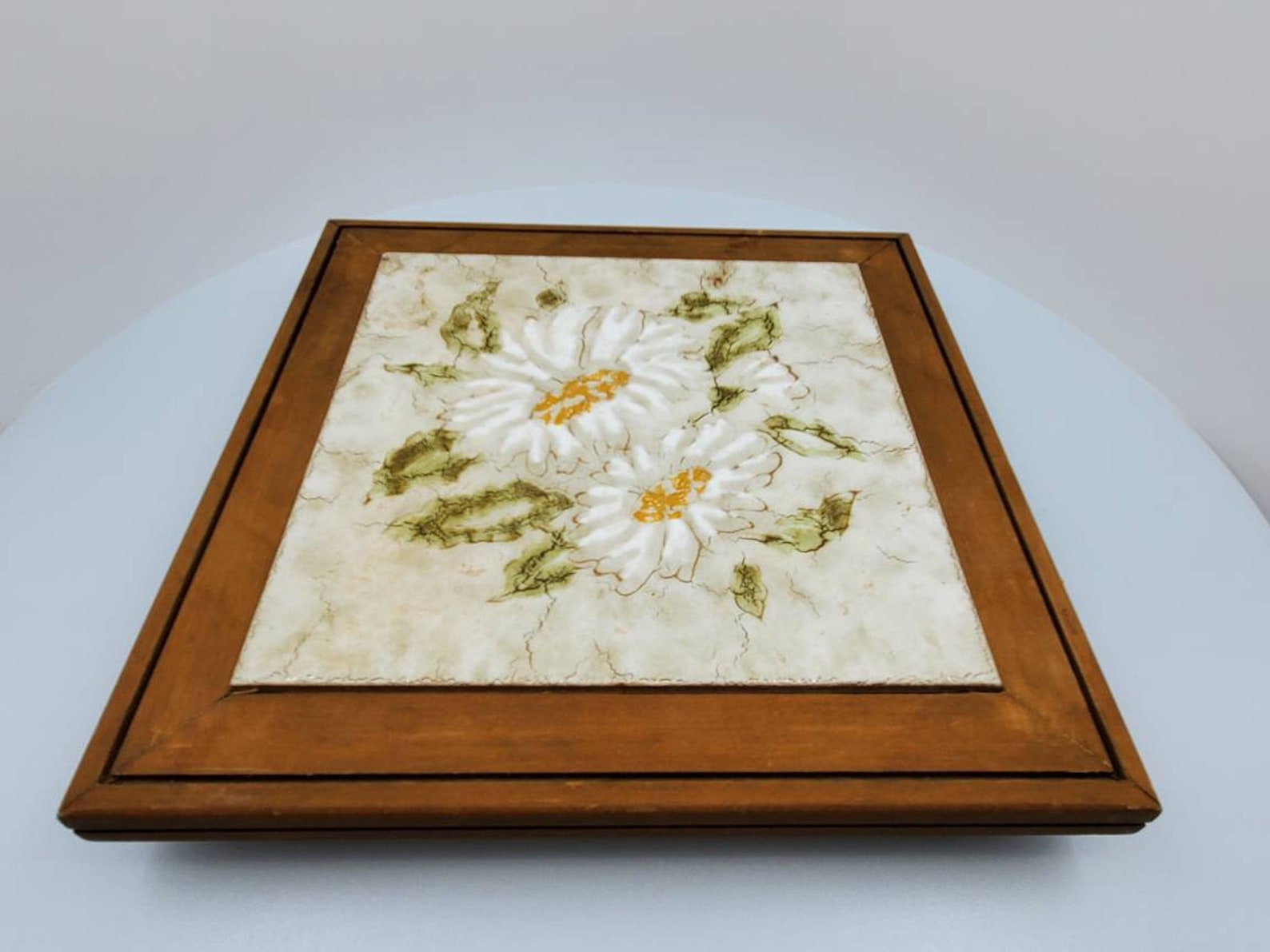 DAISY Tile Trivet With Wooden Border, Made in Italy - Etsy