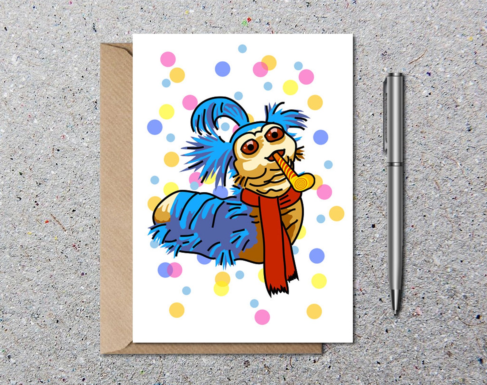 Labyrinth Birthday Card, Labyrinth Greetings Card, Labyrinth Worm Blank ...